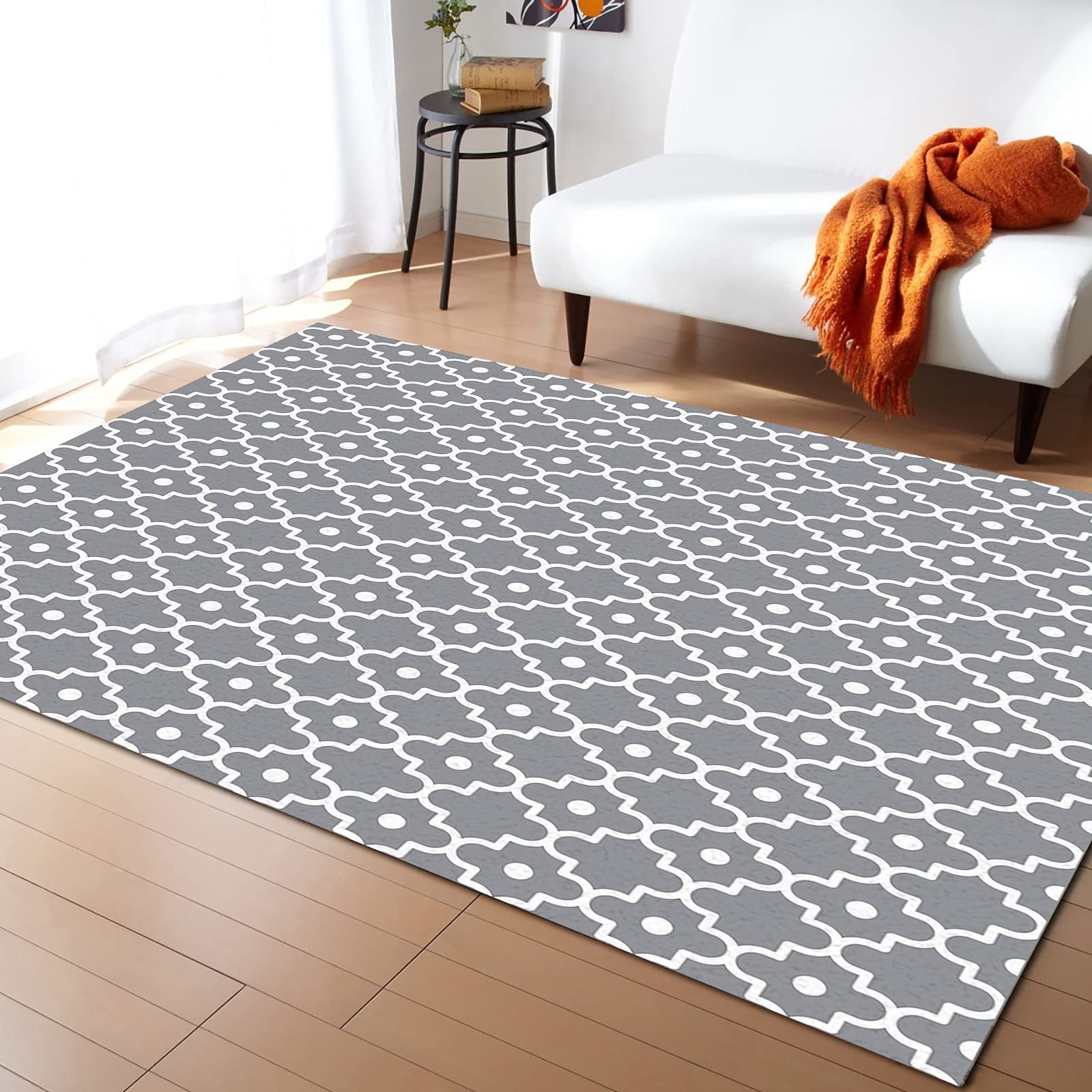 Moroccan Tile Rug Gray