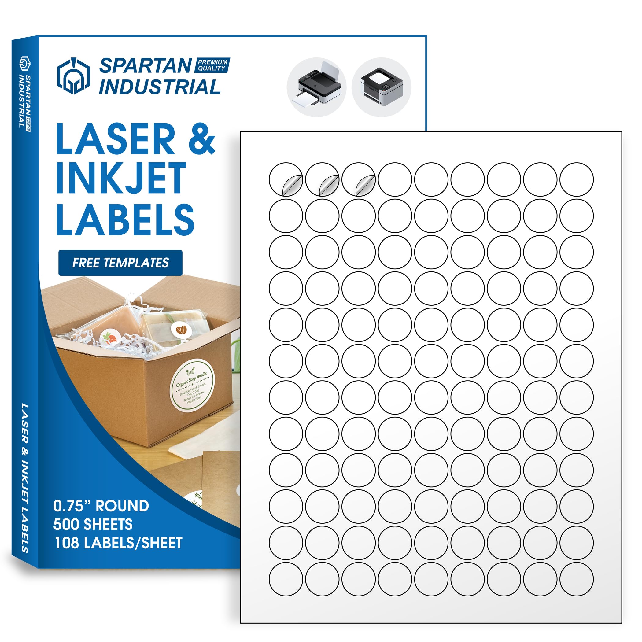 Amazon.com: Spartan Industrial Printable Laser and Inkjet Labels - 0.75 ...
