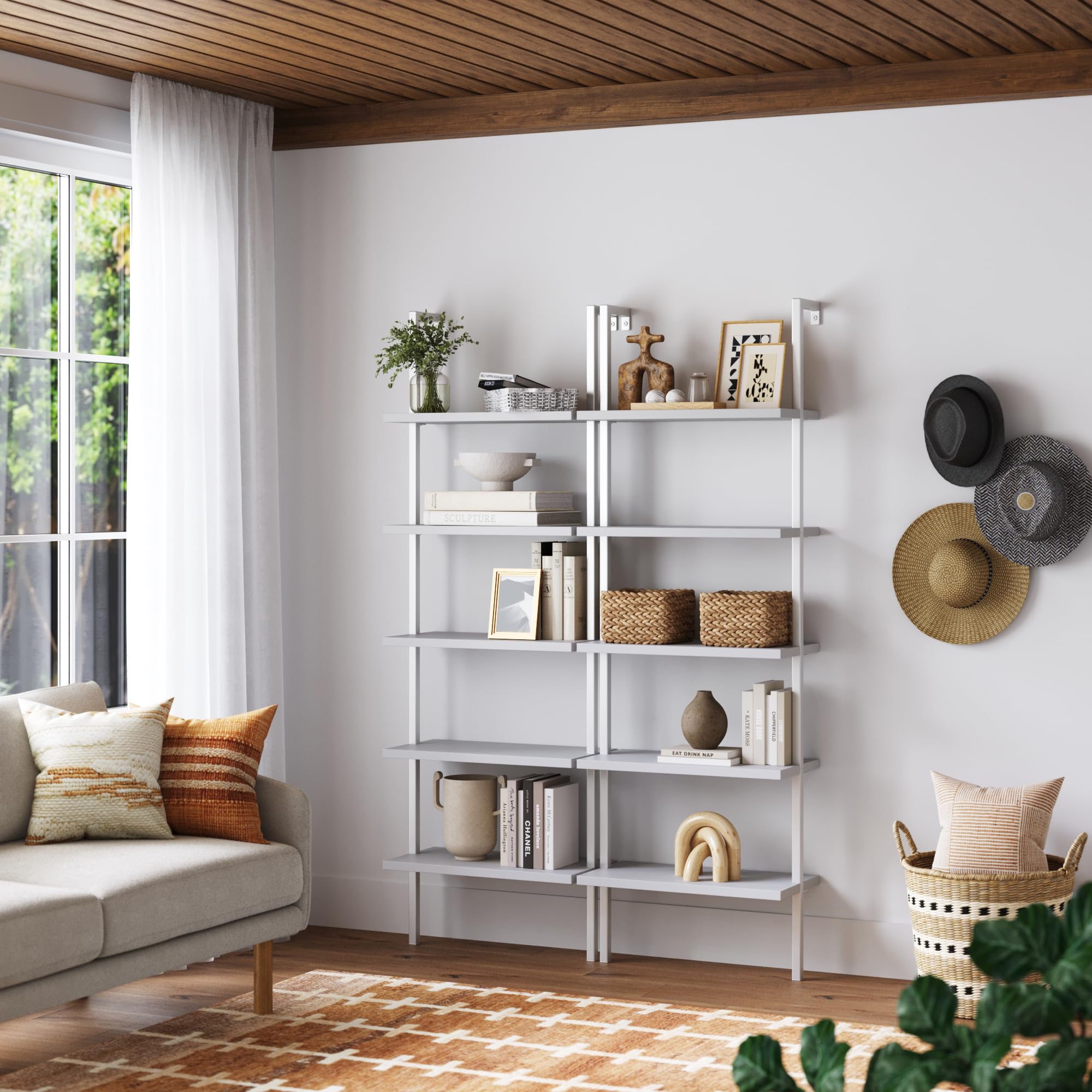 Snapklik.com : Nathan James Theo 5-Shelf Modern Bookcase, Open Wall ...