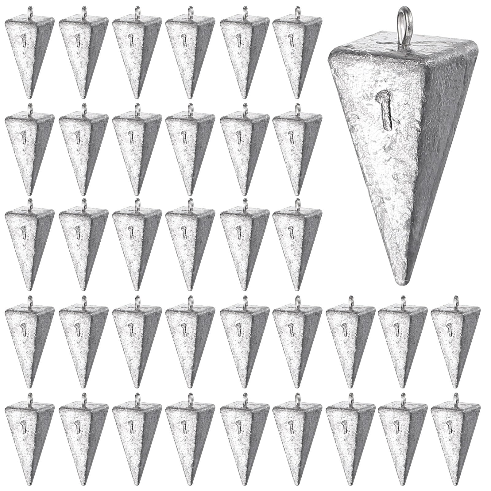 Amazon.com : Leyndo 36 Pcs 1oz Pyramid Sinkers Fishing Weights ...