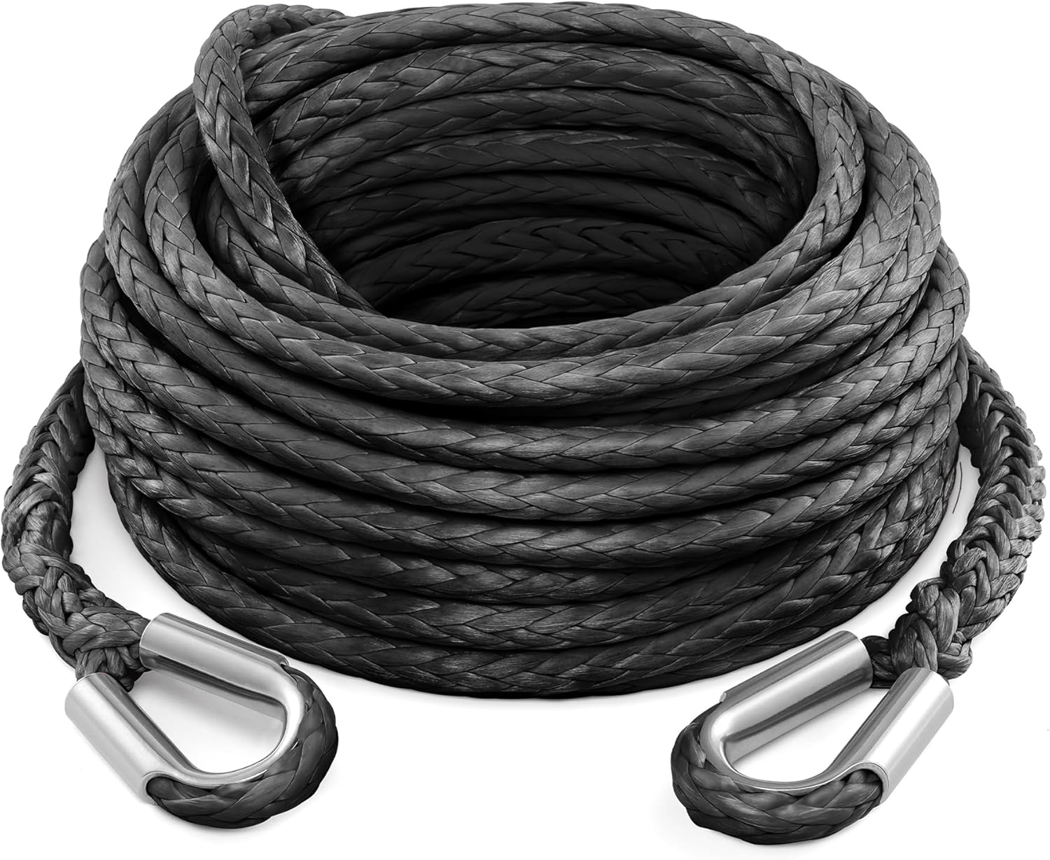 Kolvoii Winch Rope Extension 1/4 Inch x 50Ft 10,000 Lbs, Synthetic ...