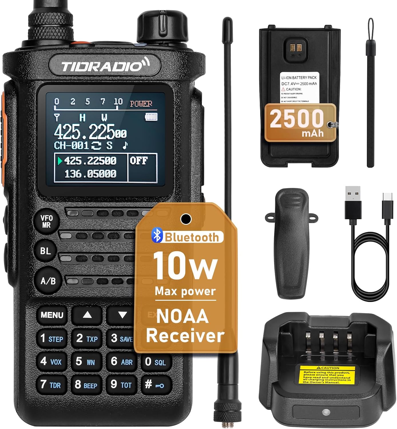 (2nd Gen) TIDRADIO TD-H8 10W Ham Radio Transceiver, Bluetooth Programming Amateur Radio, Dual ...