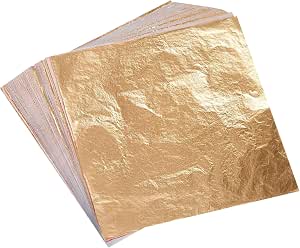 Wadities Imitation Gold Leaf Sheets - 100 Gold Foil Sheets - 14 x 14 cm ...