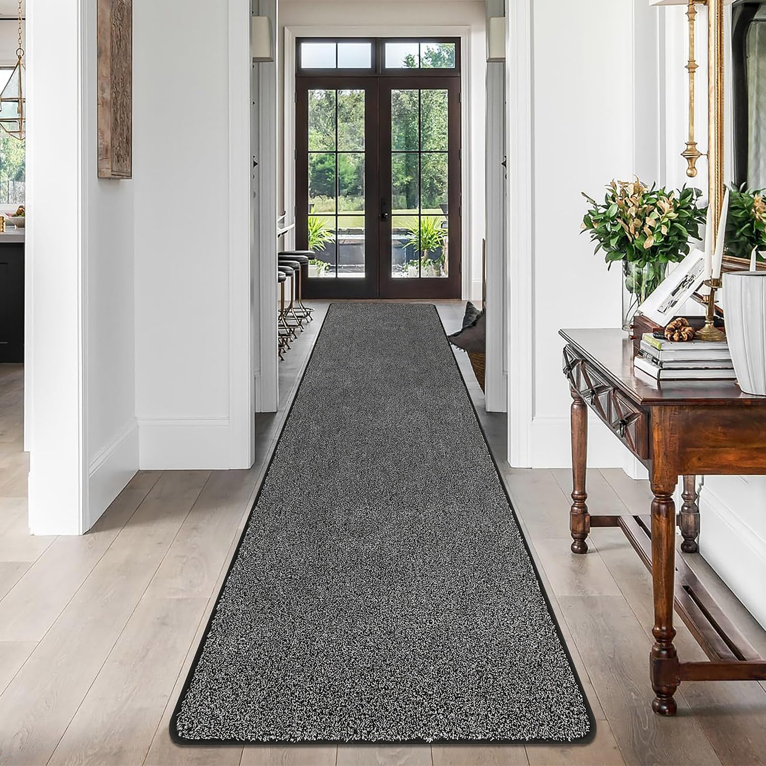 SHACOS Long Runner Rugs for Hallway Black 60x240cm Long Hall Runner ...