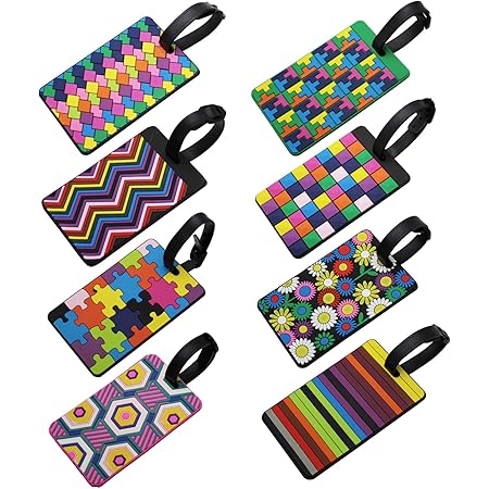 EQLEF® Set Of 4 Lovely Secure Luggage Tags PVC Suitcase luggage tags Business Card Holder ...