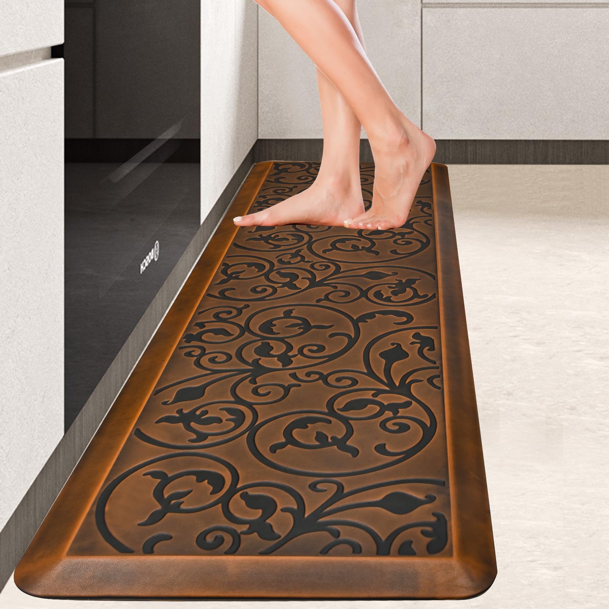 Amazon.com: Amcomfy Anti Fatigue Kitchen Mat Cushioned Non Slip Comfort ...