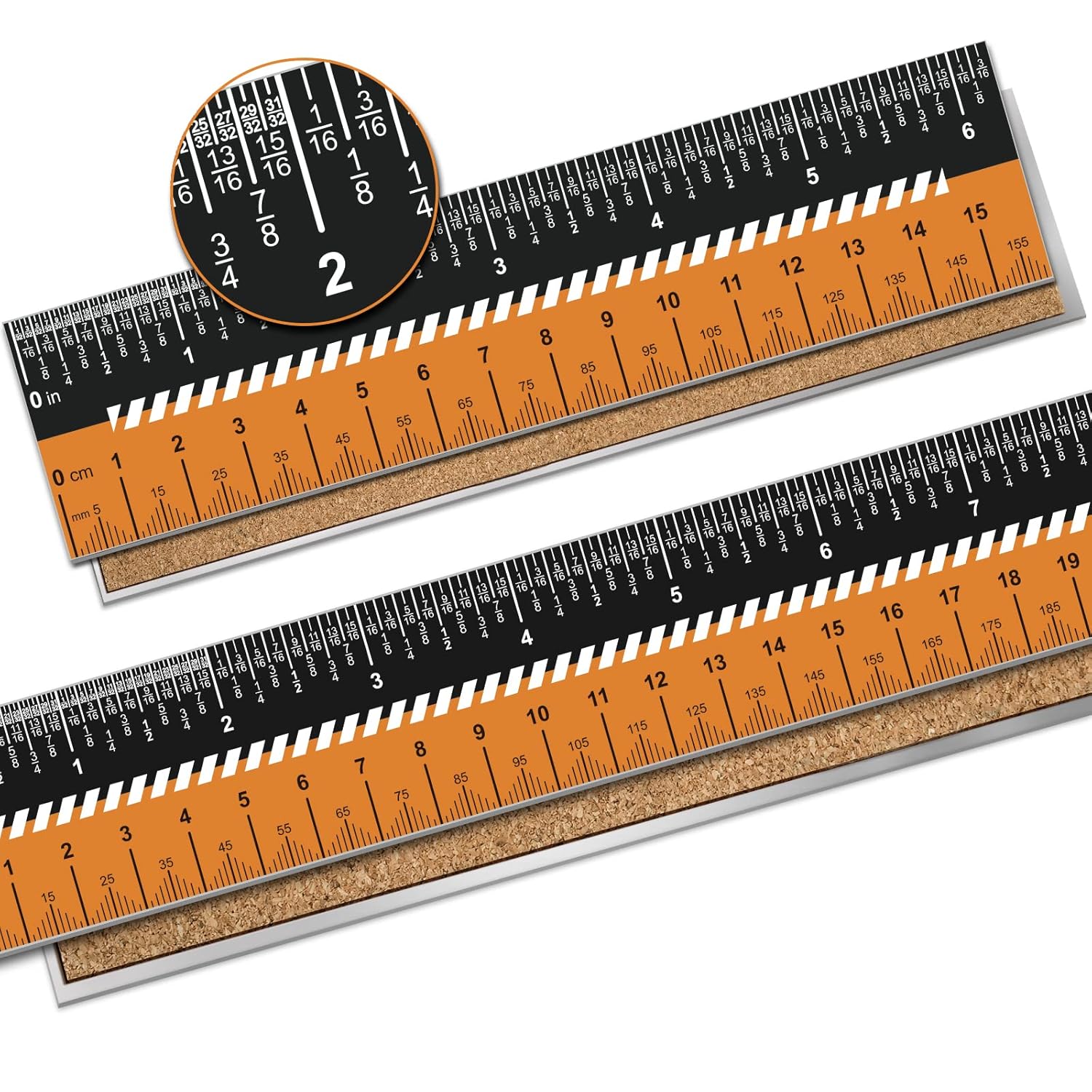 Metal Ruler 12 Inch + 6 Inch Scale Ruler Set Speed Reading Drafting ...