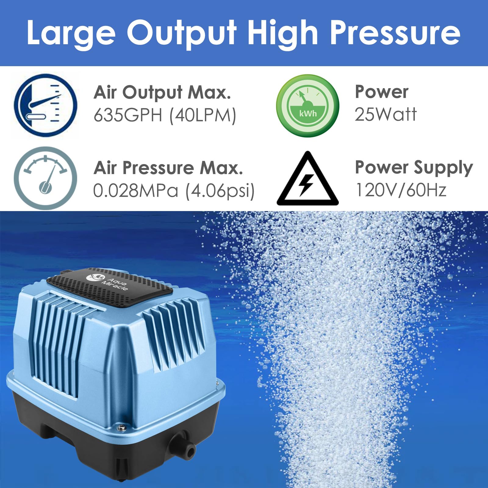 Snapklik.com : AquaMiracle Super Powerful Linear Air Pump AP-40 Pond ...