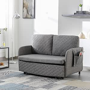 Amazon.com: MWrouqfur 46" Sleeper Sofa Couch with Pullout Bed, Convertible Sofa Bed, Upholstered ...