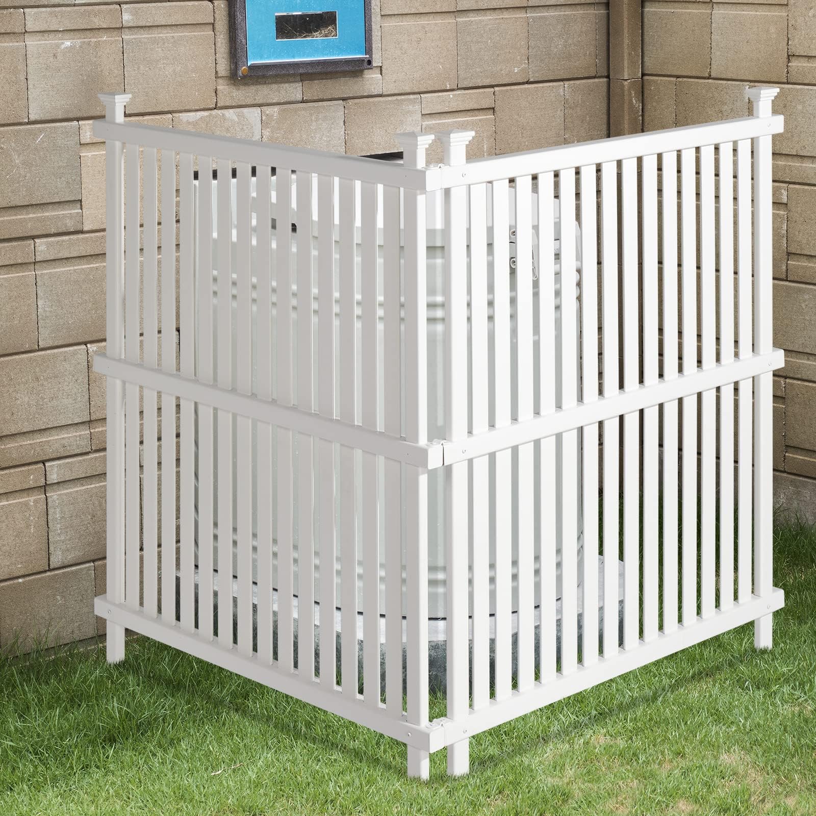 Amazon.com : Kshioe Vinyl Fence Panels 2 Pack Outdoor Picket Privacy ...
