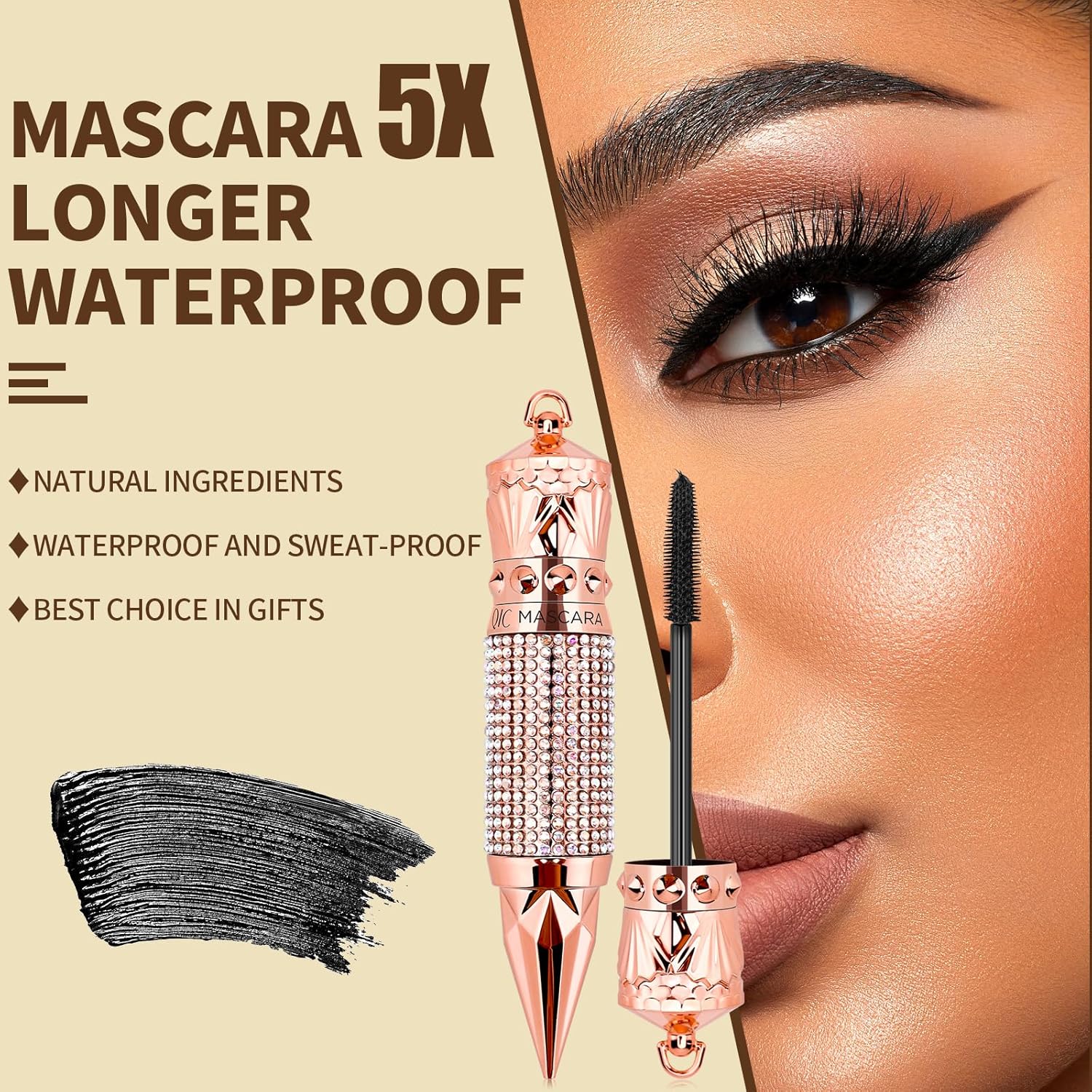 Rímel de volumen y longitud, rímel lavable, alargamiento y volumen para ...