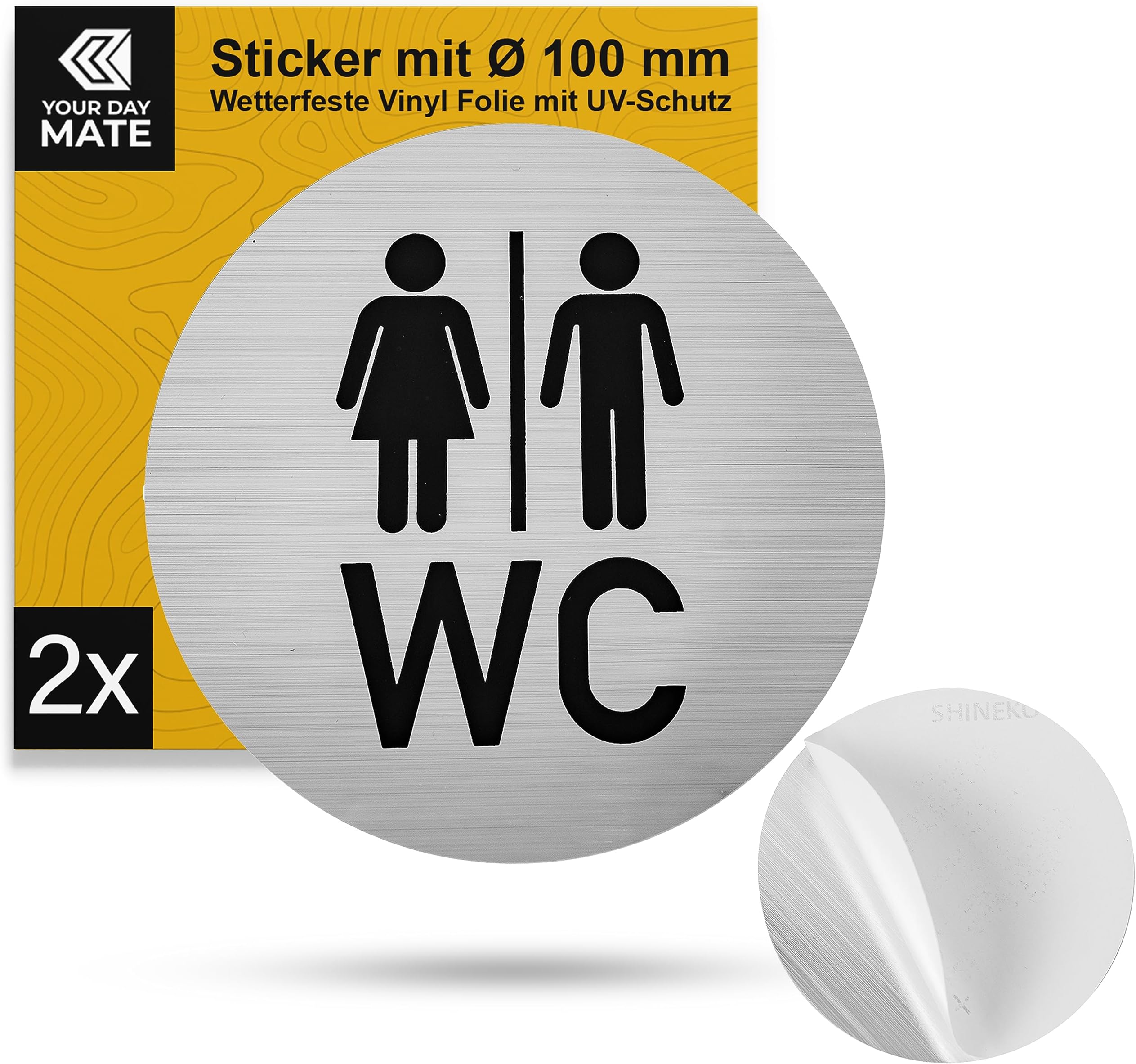 Set d'autocollants "WC Femmes Hommes", 2 pcs, Ø 100 mm, Design 1, film ...