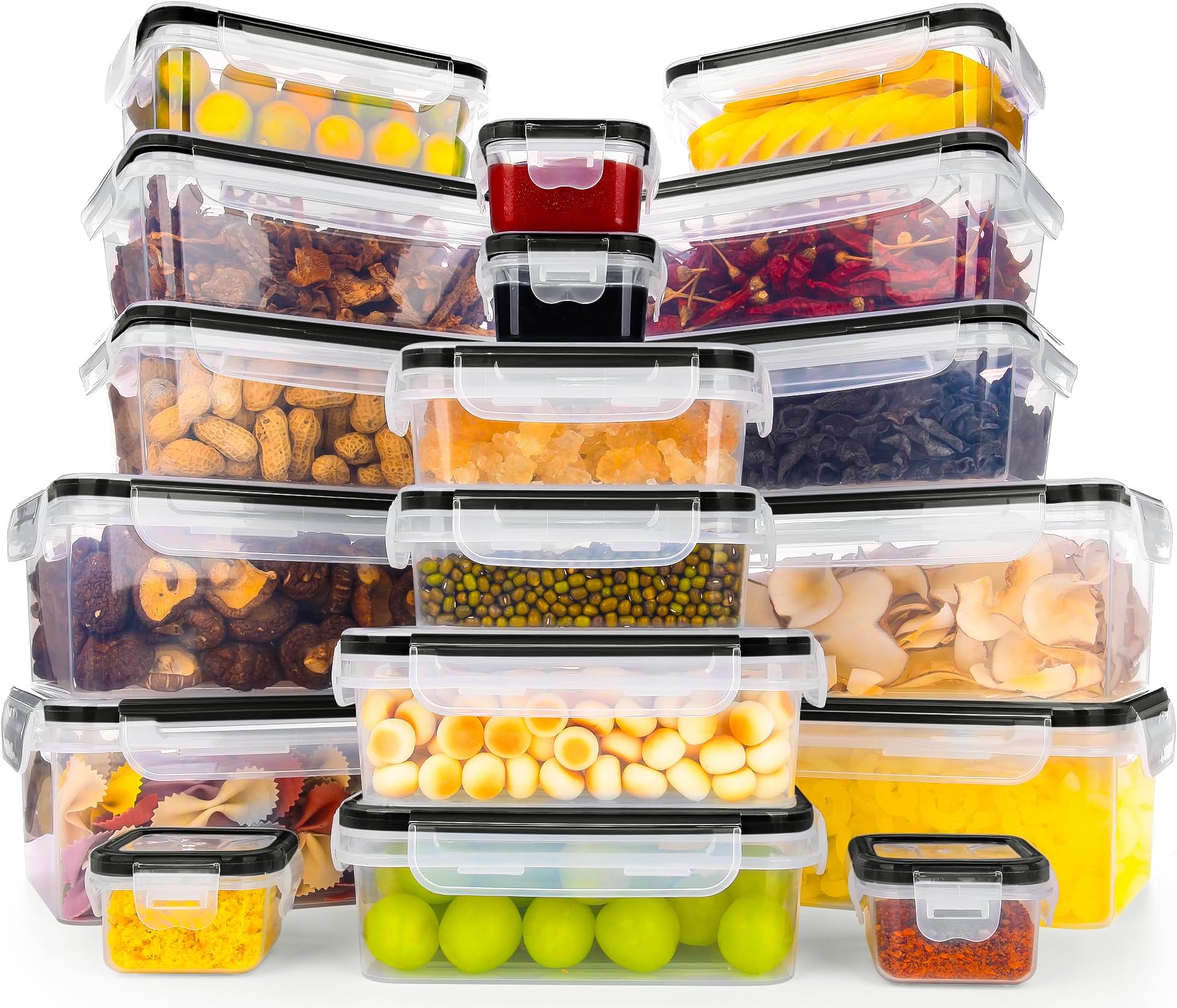 Amazon.com: Imperial Home 58 Pc Plastic Storage Containers with Lids ...