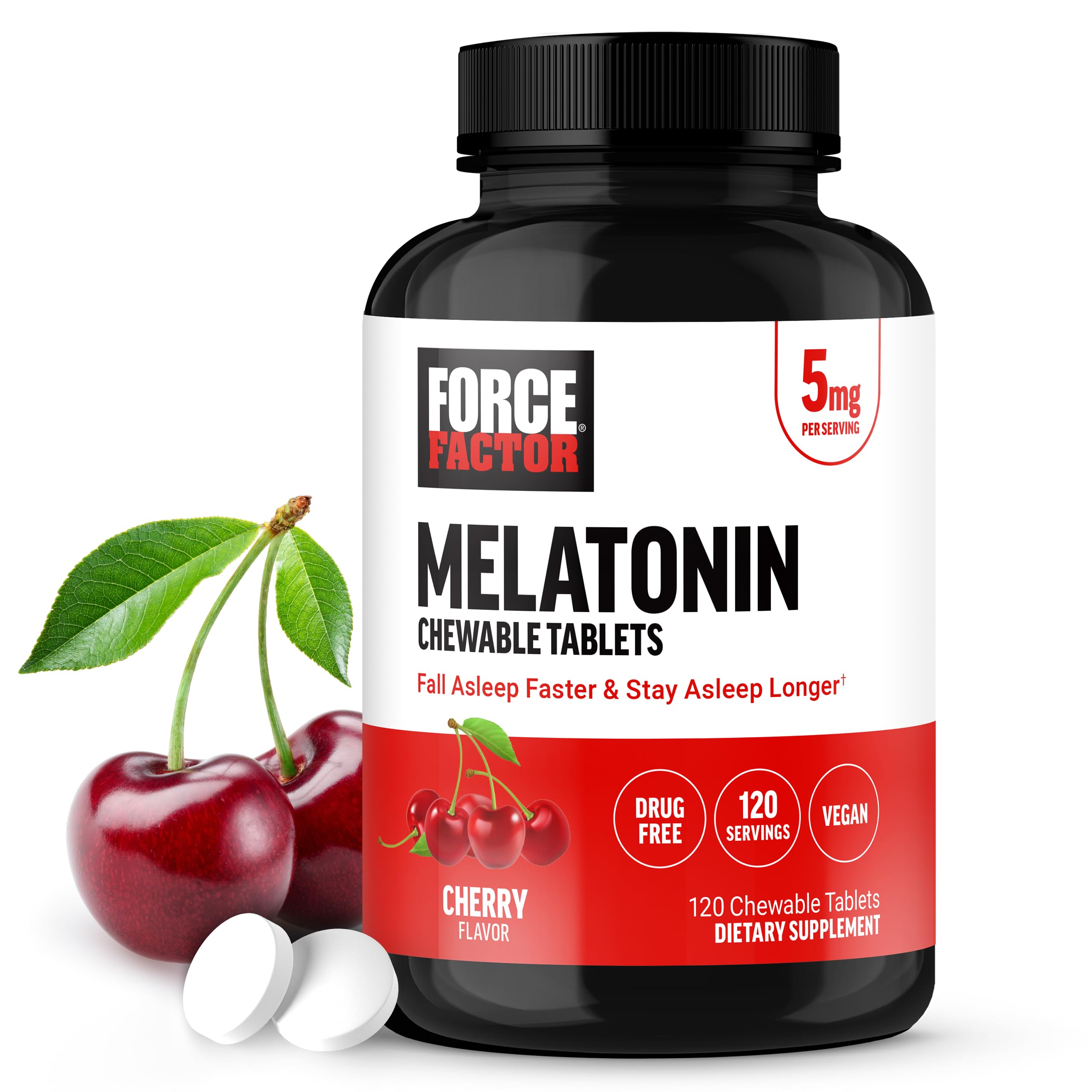 Amazon.com: FORCE FACTOR Chewable Melatonin 5mg, Drug-Free Supplement ...