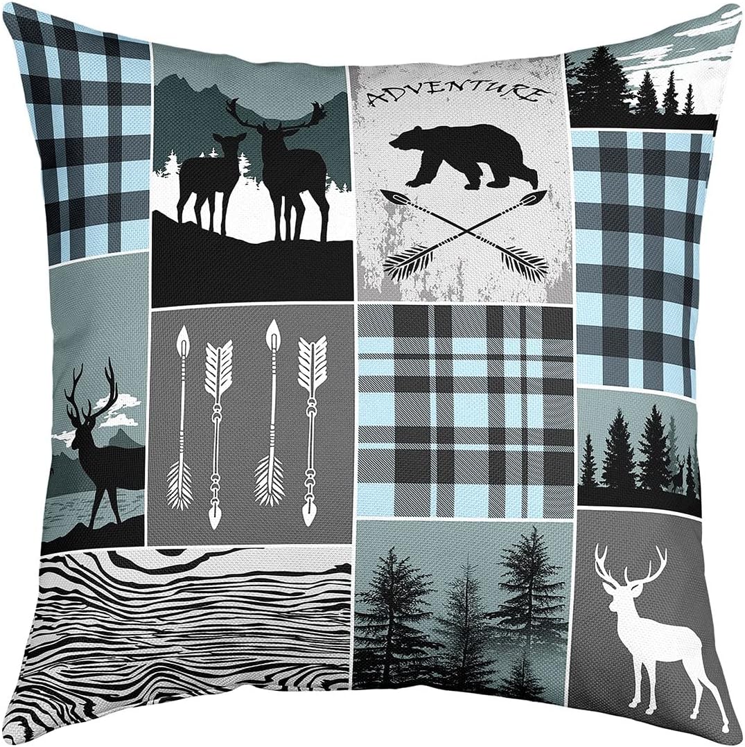 Amazon.com: Set of 4 Rustic Farmhouse Decorative Pillow Covers 18x18 ...