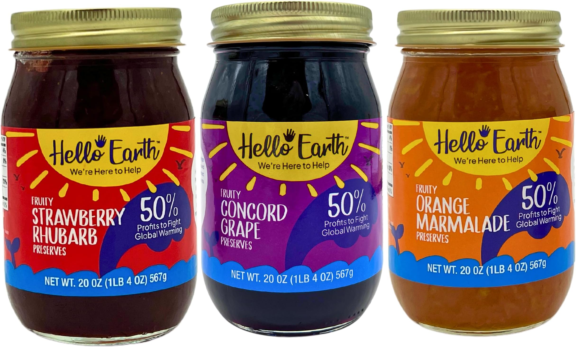 Amazon.com: Hello Earth Preserves Variety Pack - Stawberry Rhubarb ...