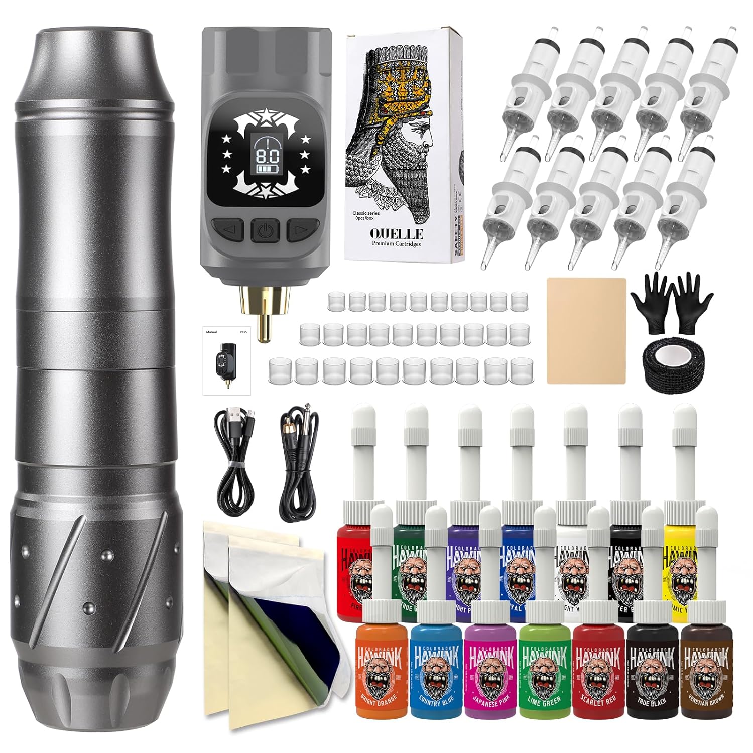 Amazon.com: Tattoo Kit Tattoo Gun Wireless Rotary Tattoo Machine with ...