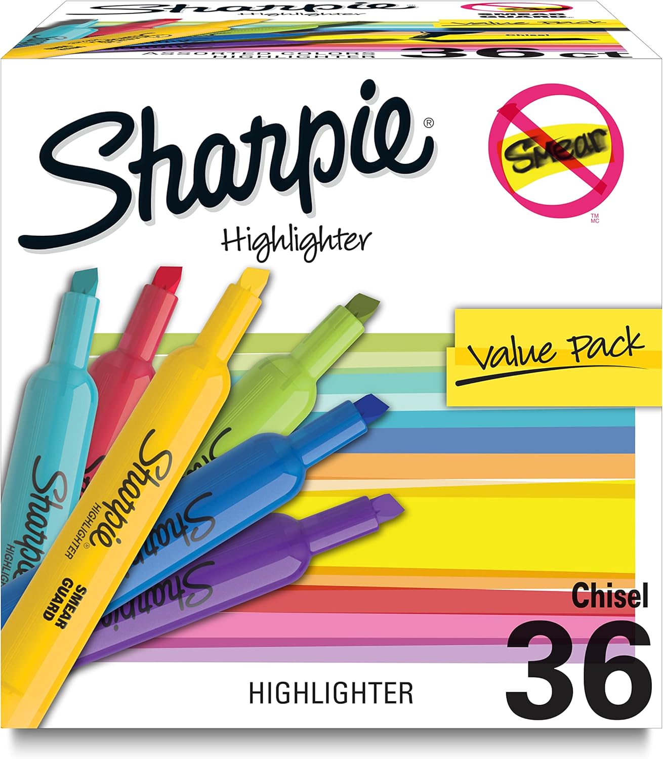 Amazon.com : Sharpie Tank Highlighters, Chisel Tip, 12 Assorted Fashion ...
