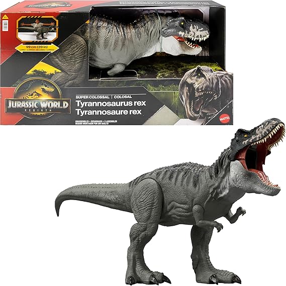 Amazon.com: Mattel Jurassic World Rebirth Super Colossal Tyrannosaurus ...