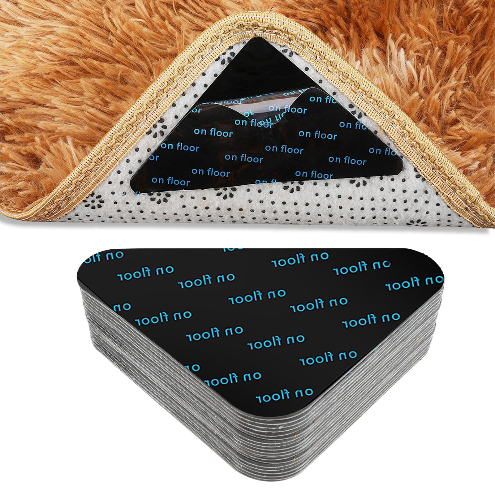 Mabor 12Pcs Non Slip Rug Grip Reusable Rug to Carpet Gripper Rug Slip ...