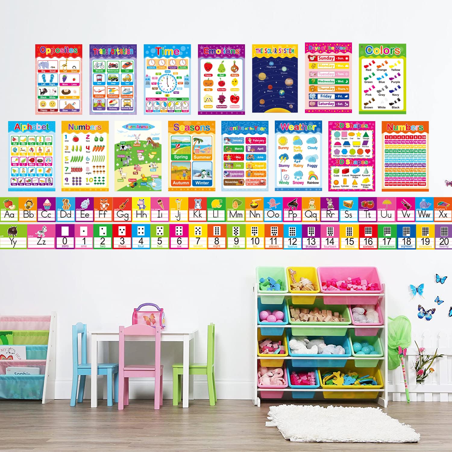 Snapklik.com : Alphabet Line Bulletin Board Set ABC Number 0-20 Wall ...