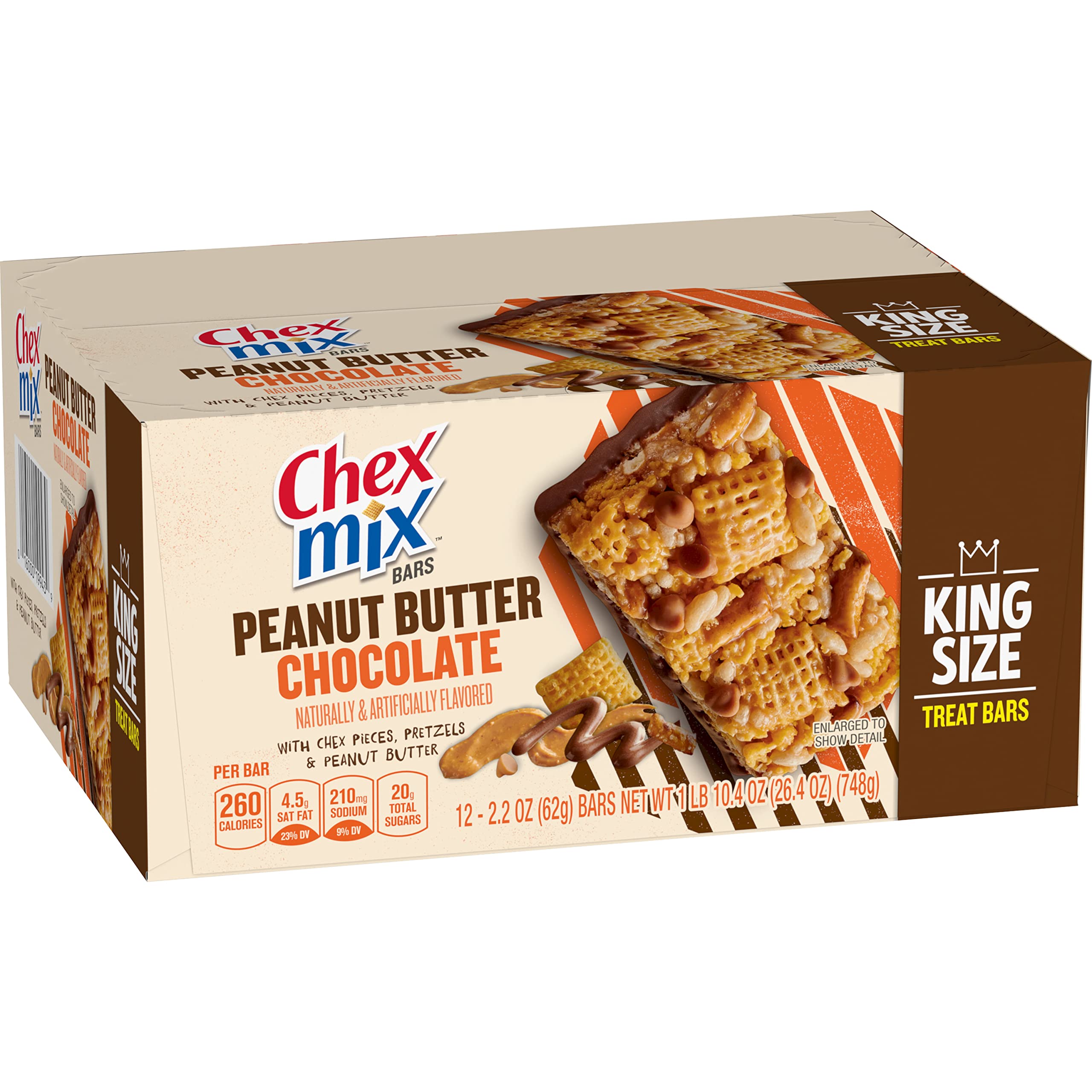 Amazon.com: Chex Mix Peanut Butter Chocolate King Size Bars 12 Count ...