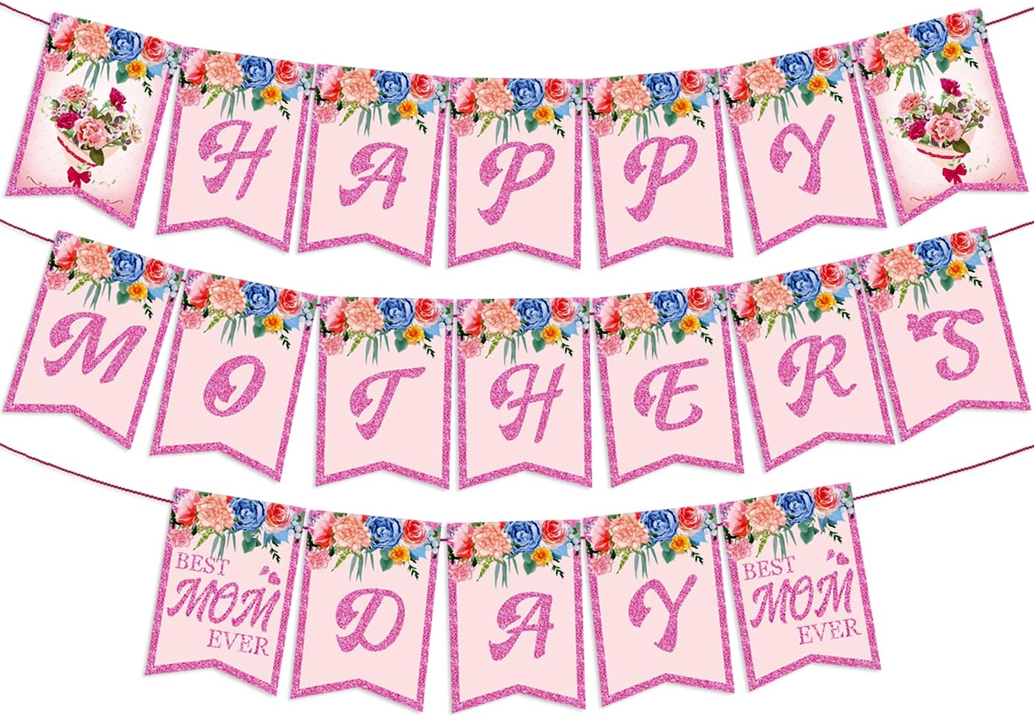 Amazon.com: Happy Mothers Day Banner, Happy Mothers Day Decorations ...
