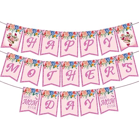 Amazon.com: MZ.ogm Happy Mother's Day Banner Mothers Day Banner ...