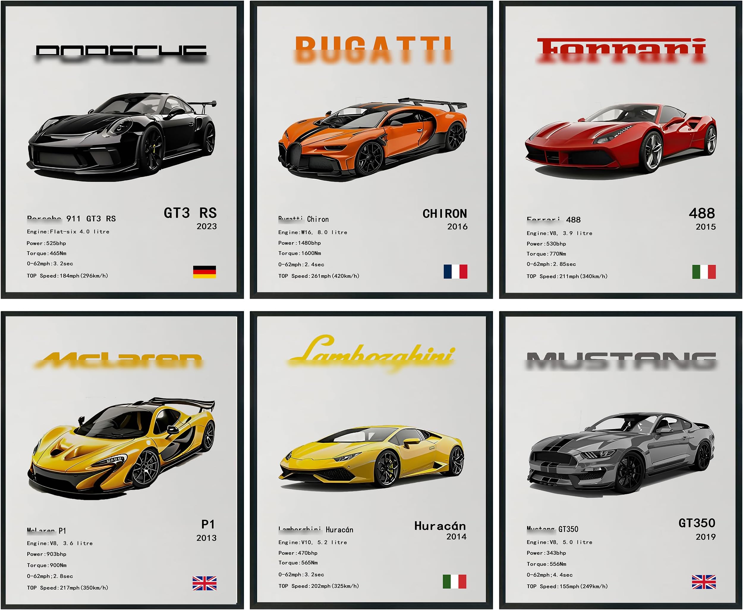 Amazon.com: Super Car Poster Racing Car Wall Art For Home Decor Car ...