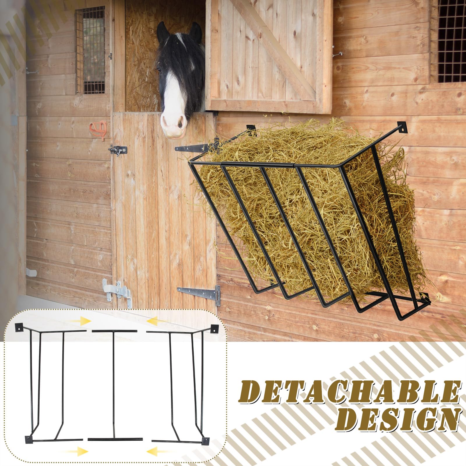 3 Pcs Wall Hay Feeder Mount Detachable Goat Hay Rack 23.62x22.76x11.81 ...