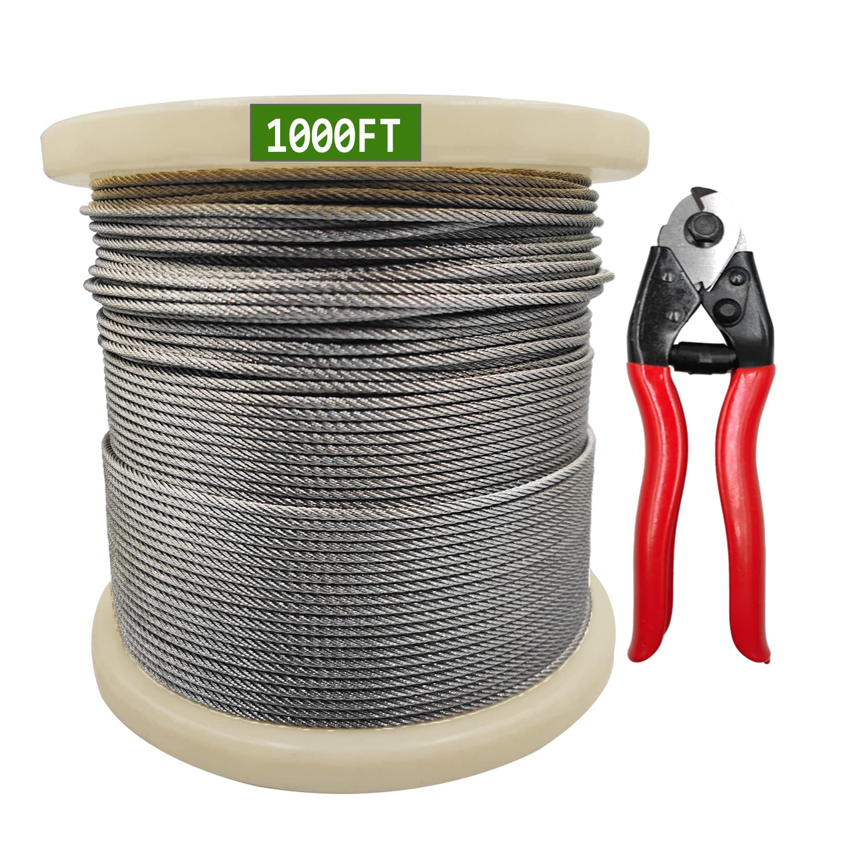 Snapklik.com : 1000FT 1/8" T316 Stainless Steel Wire, Stainless Steel ...