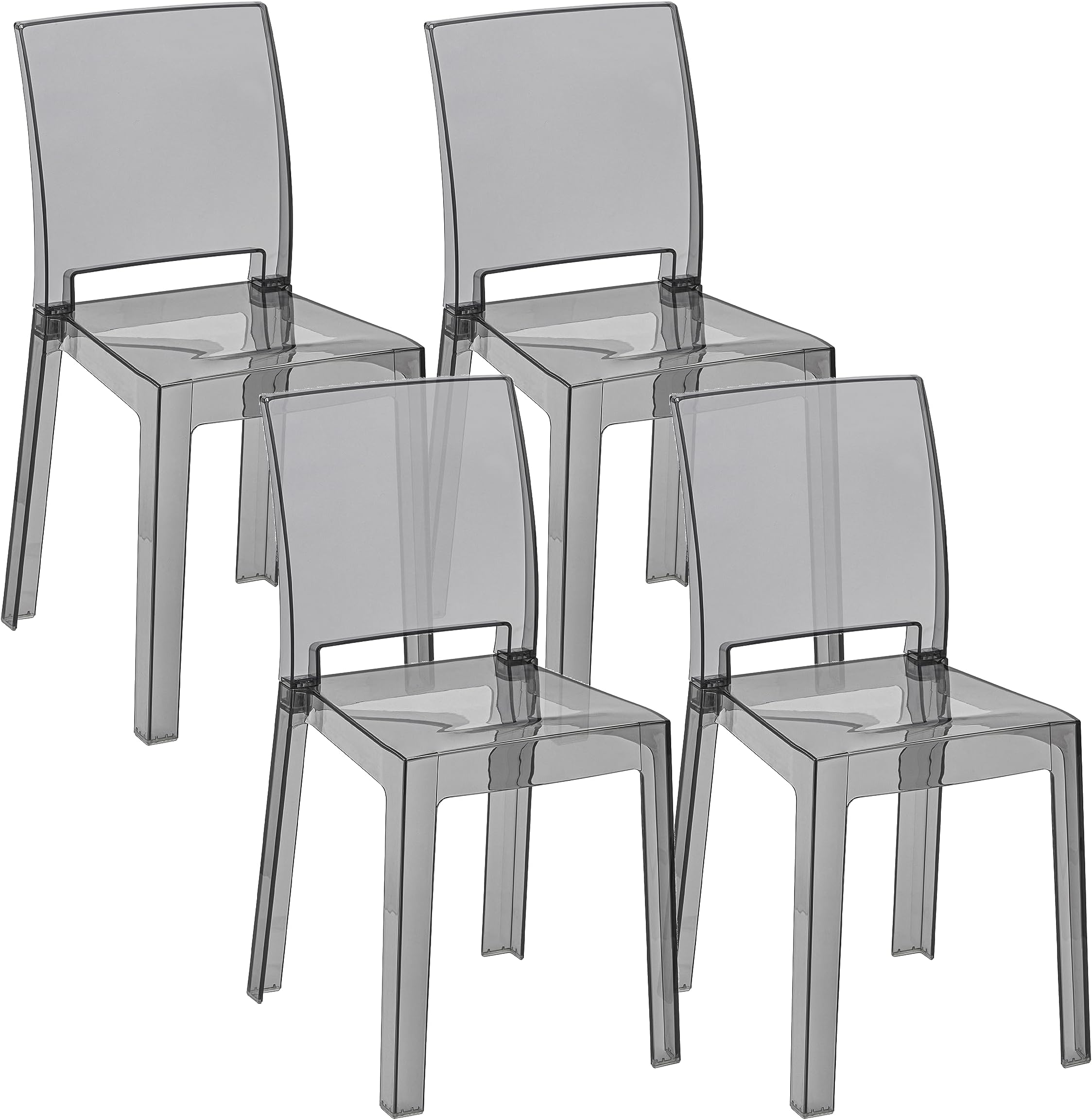 Baroni Home Lot de 4 Chaises en Polycarbonate pour la Salle à Manger ...
