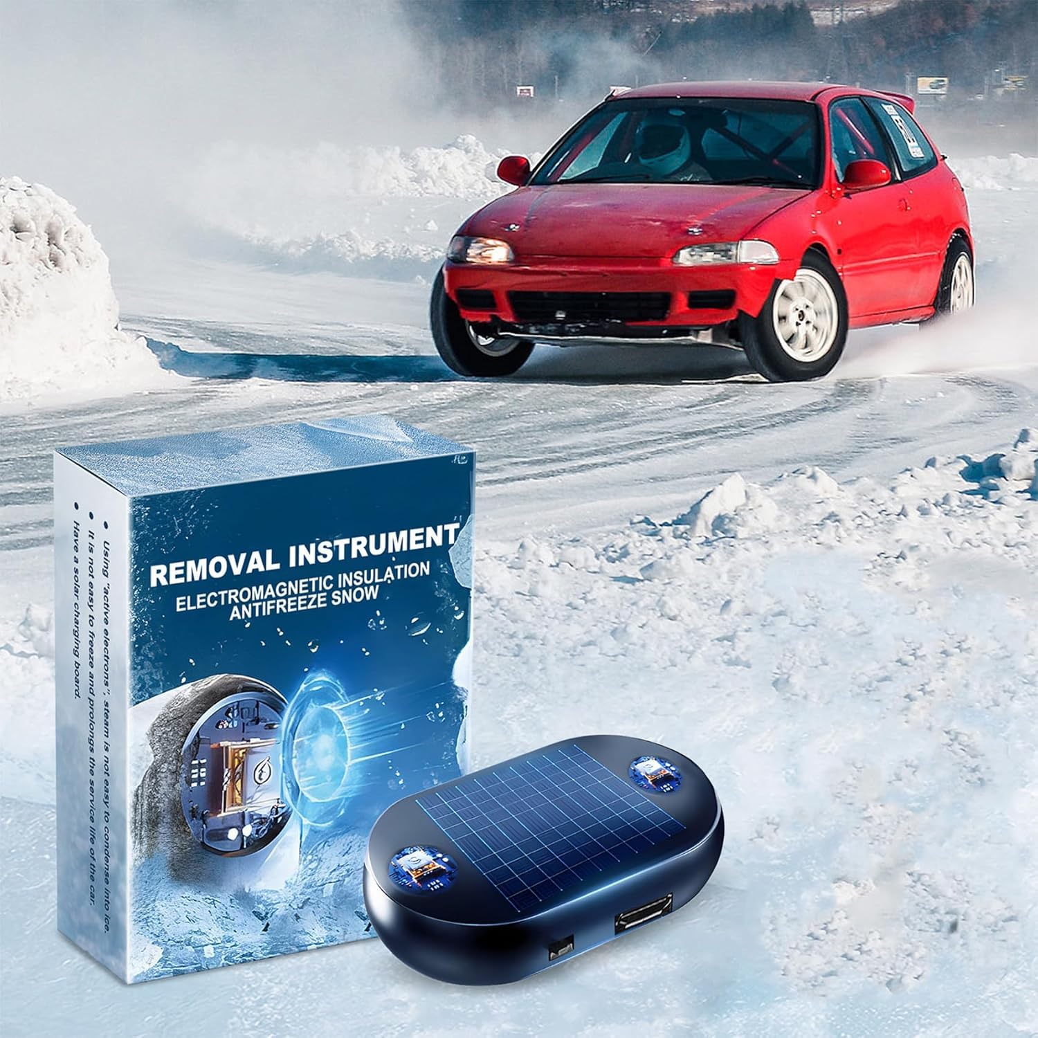 Amazon.co.jp: 【2025新型 車 凍結防止雪対策グッズ】マイクロ波分子除氷剤 雪対策グッズ 車用除雪装置 防氷解雪装置 ガラス ...