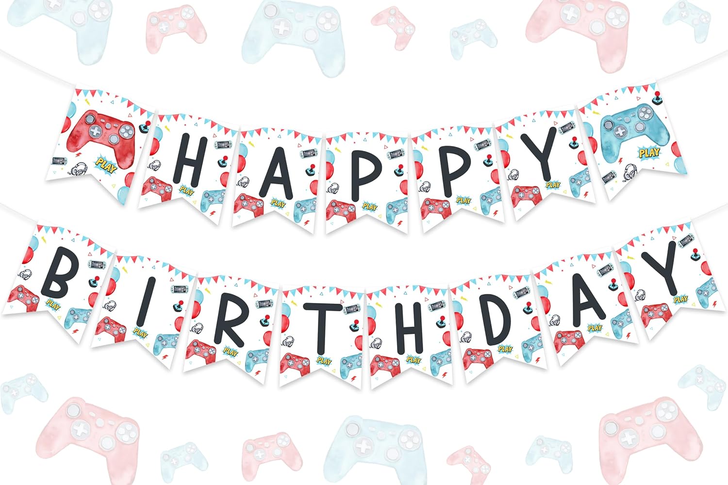 Amazon.com: kreat4joy Video Game Birthday Decorations Banner, Video ...