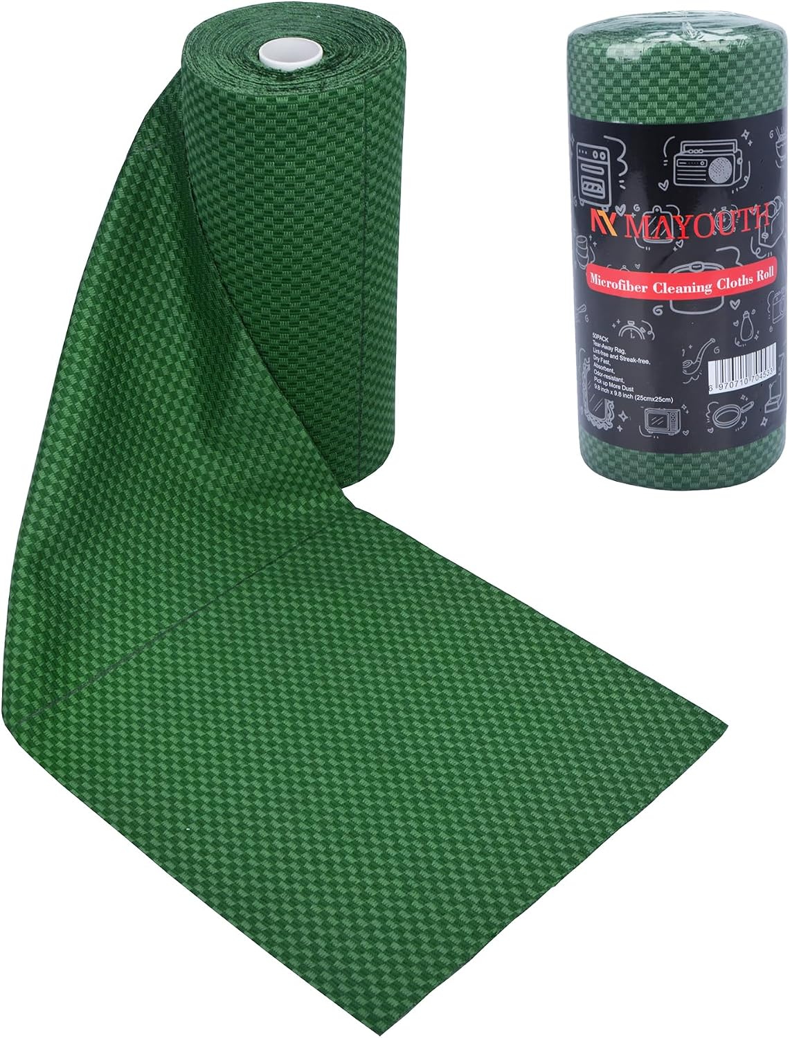 Amazon.com: Microfiber Cleaning Cloths Roll 50-Pack Reusable Paper ...