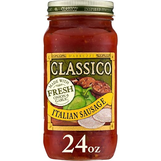 Amazon.com : Classico Italian Sausage Spaghetti Pasta Sauce with Tomato ...
