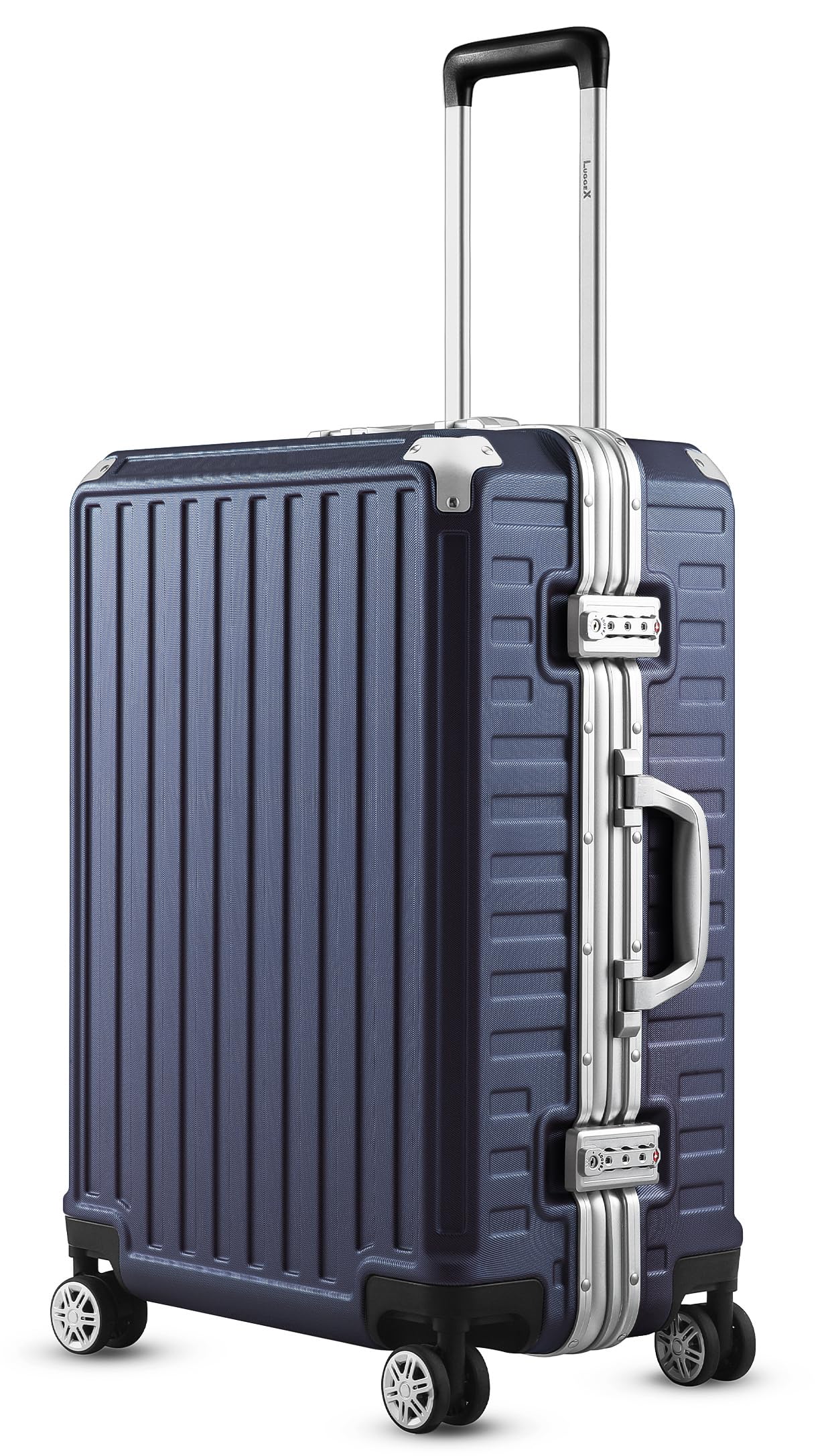 LUGGEX 24 Inch Luggage with Aluminum Frame, Polycarbonate Zipperless ...