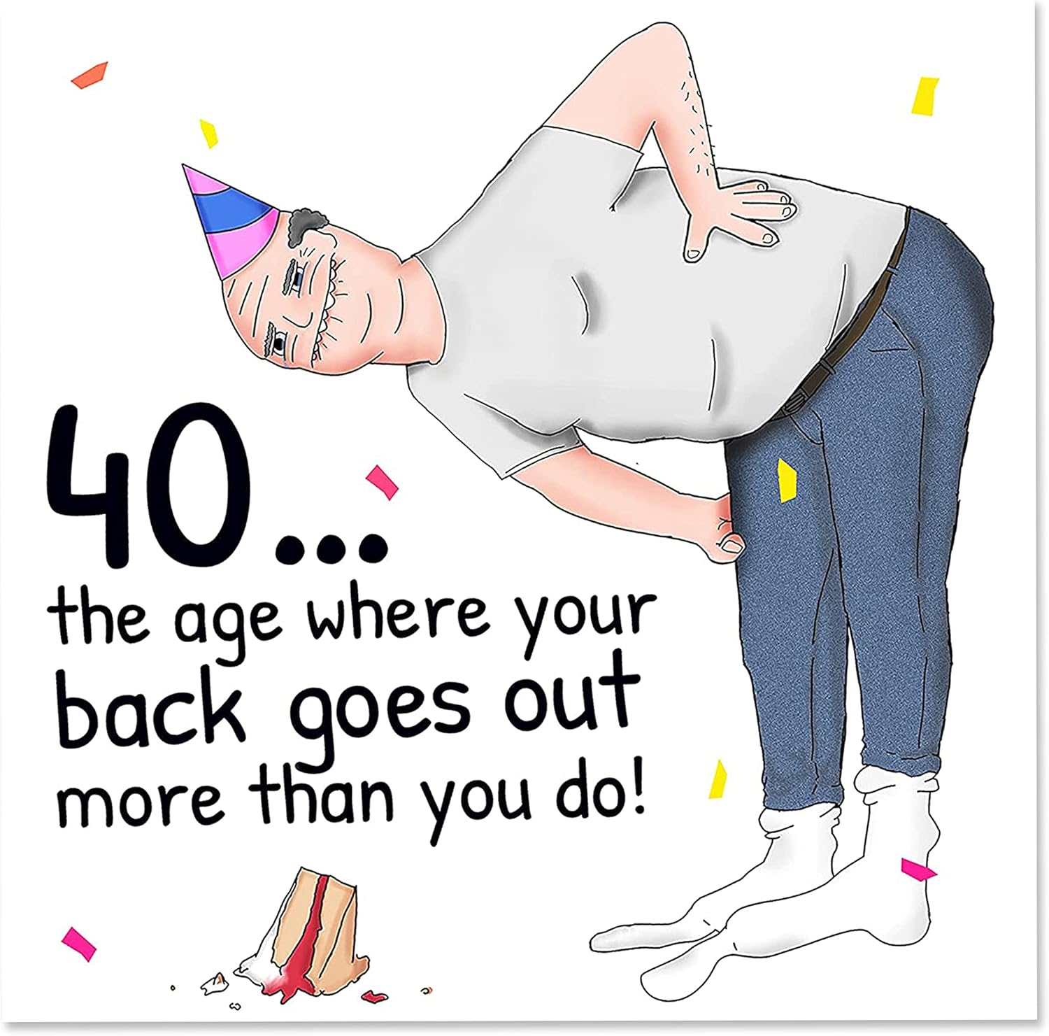 Funny 40th Birthday Card for Men, Back Goes Out More Than You, 40th ...