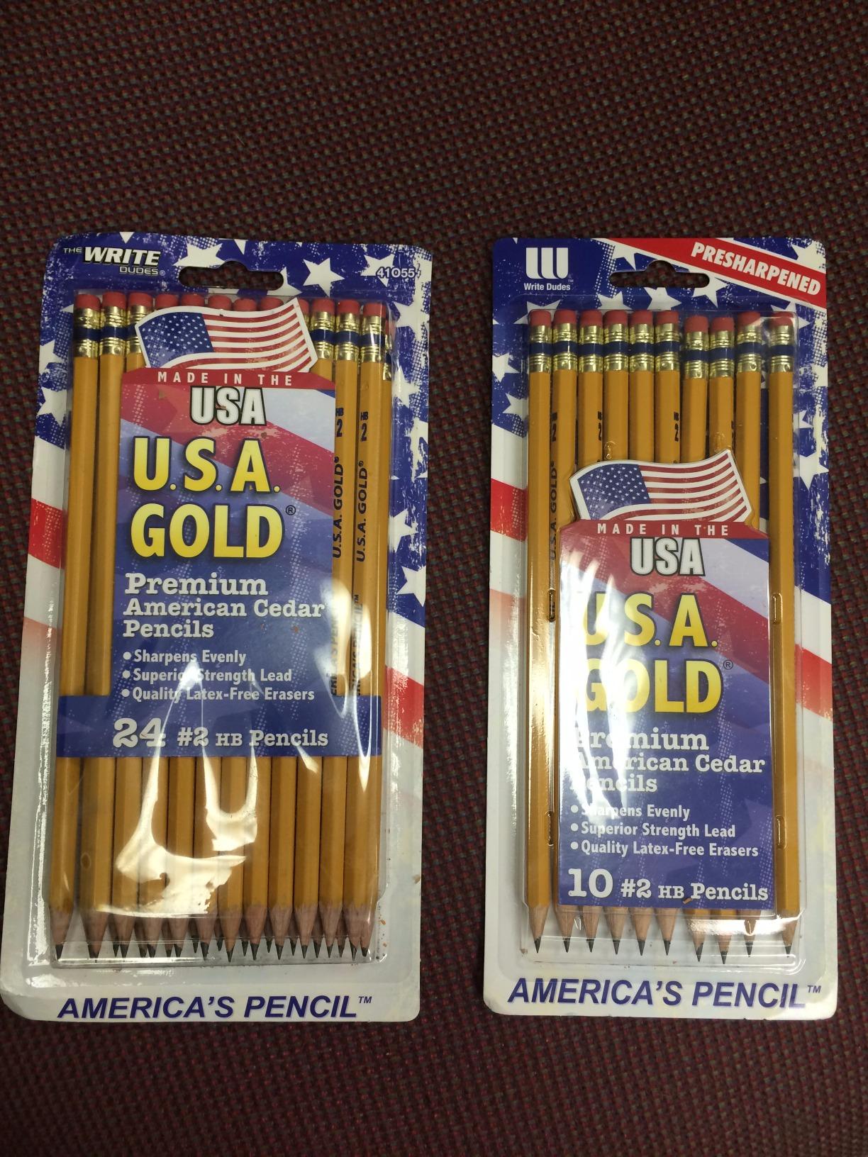 Amazon.com : THE WRITE DUDES U.S.A. Gold Pencils : Wood Lead Pencils ...