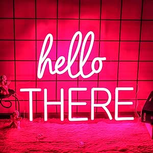 Amazon.com : UOPUDSIR Hello There Neon Signs for Wall Decor ...