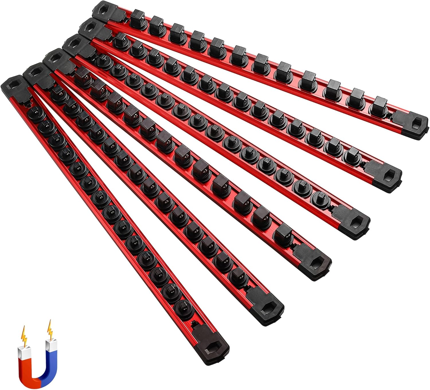 Amazon.com: ALOANES 6-Piece Magnetic Socket Organizer, Heavy Duty ...