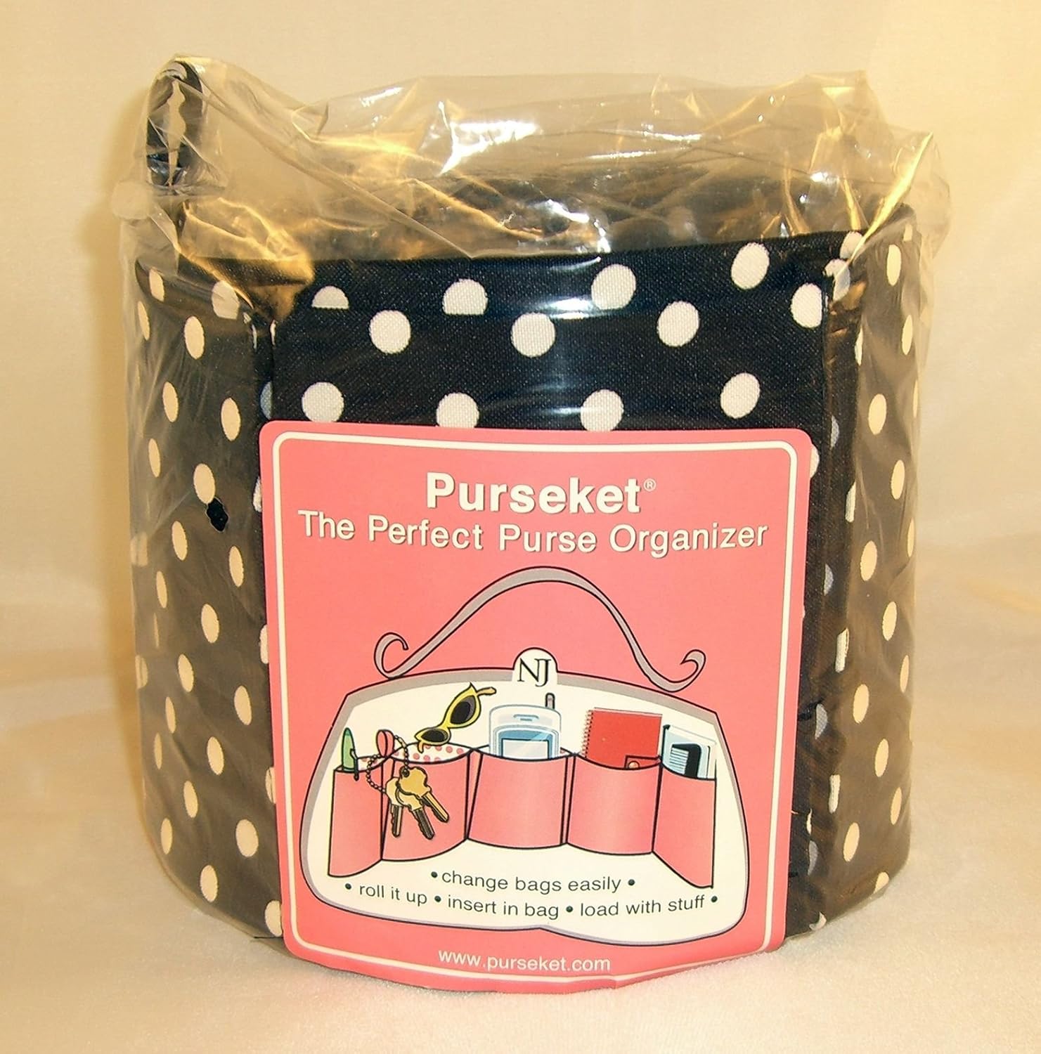 Amazon.com: Purseket Purse Organizer Black & White Dot - Small ...