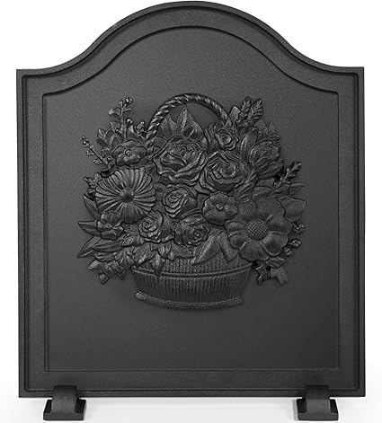 Amazon.com: Firebacks for Fireplace,Cast Iron Fireback with Feet ...