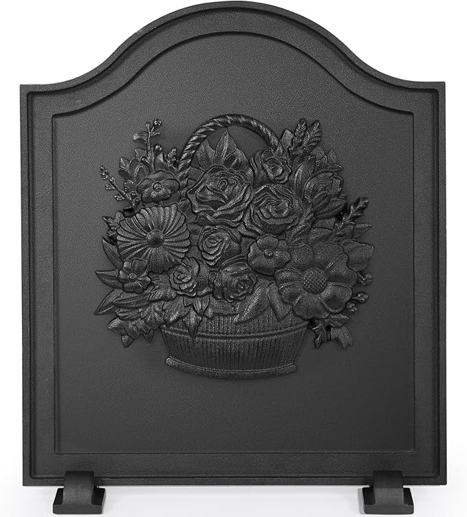Amazon.com: Firebacks for Fireplace,Cast Iron Fireback with Feet ...