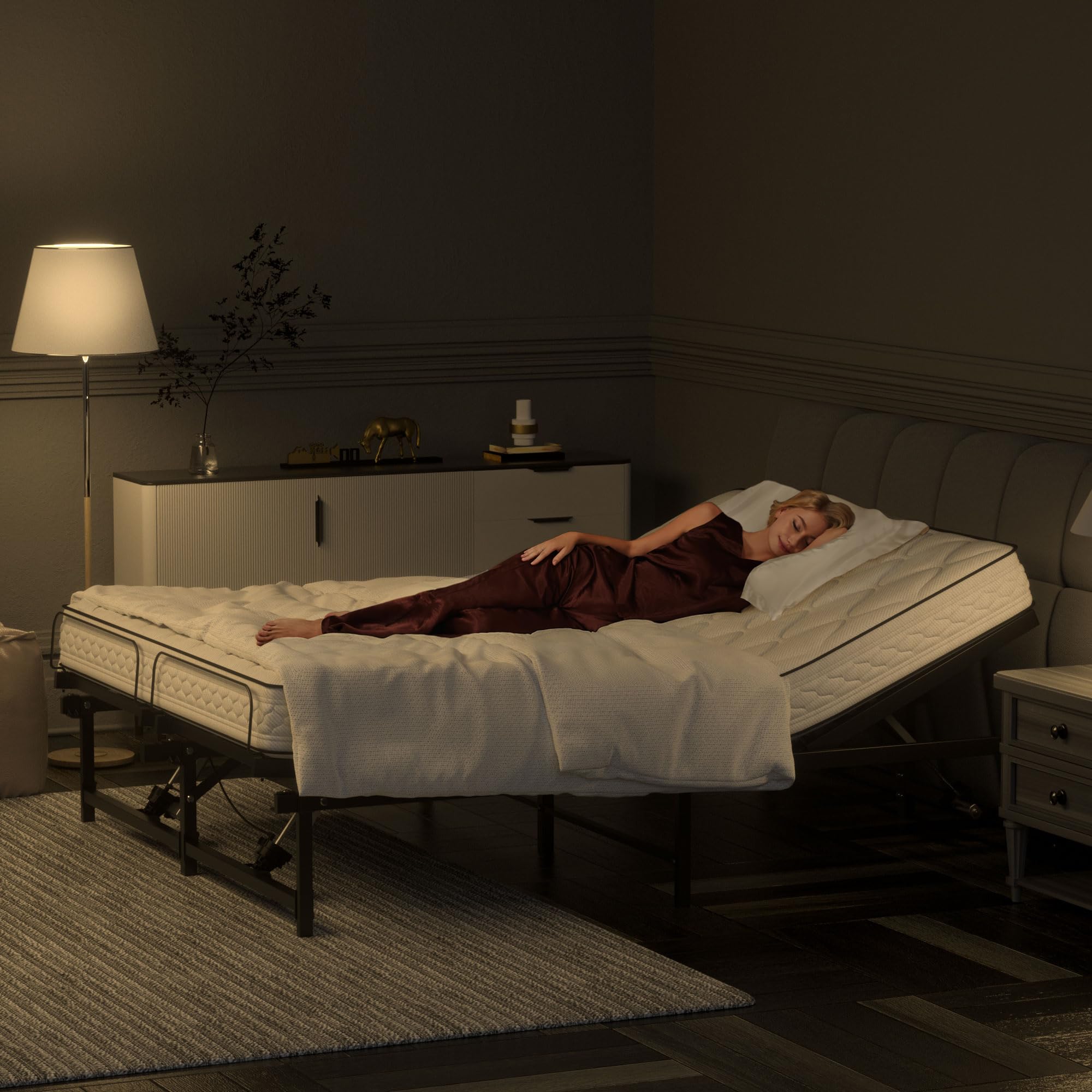 Amazon.com: JAXPETY Adjustable Bed Frame Queen Electric Adjustable Bed ...