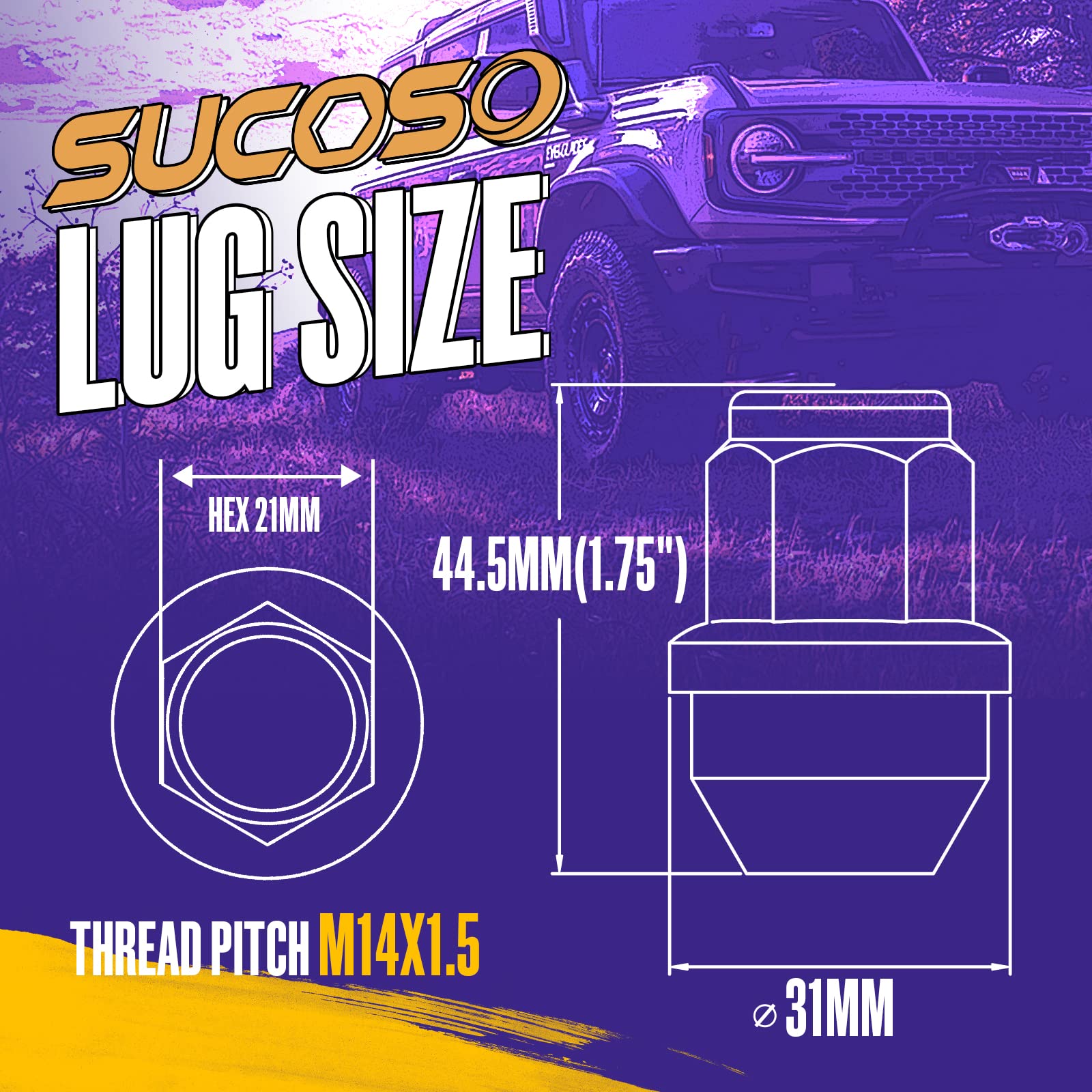 24PCS M14x1.5 Lug Nuts OEM Factory Style One-Piece Large Acorn Seat for ...