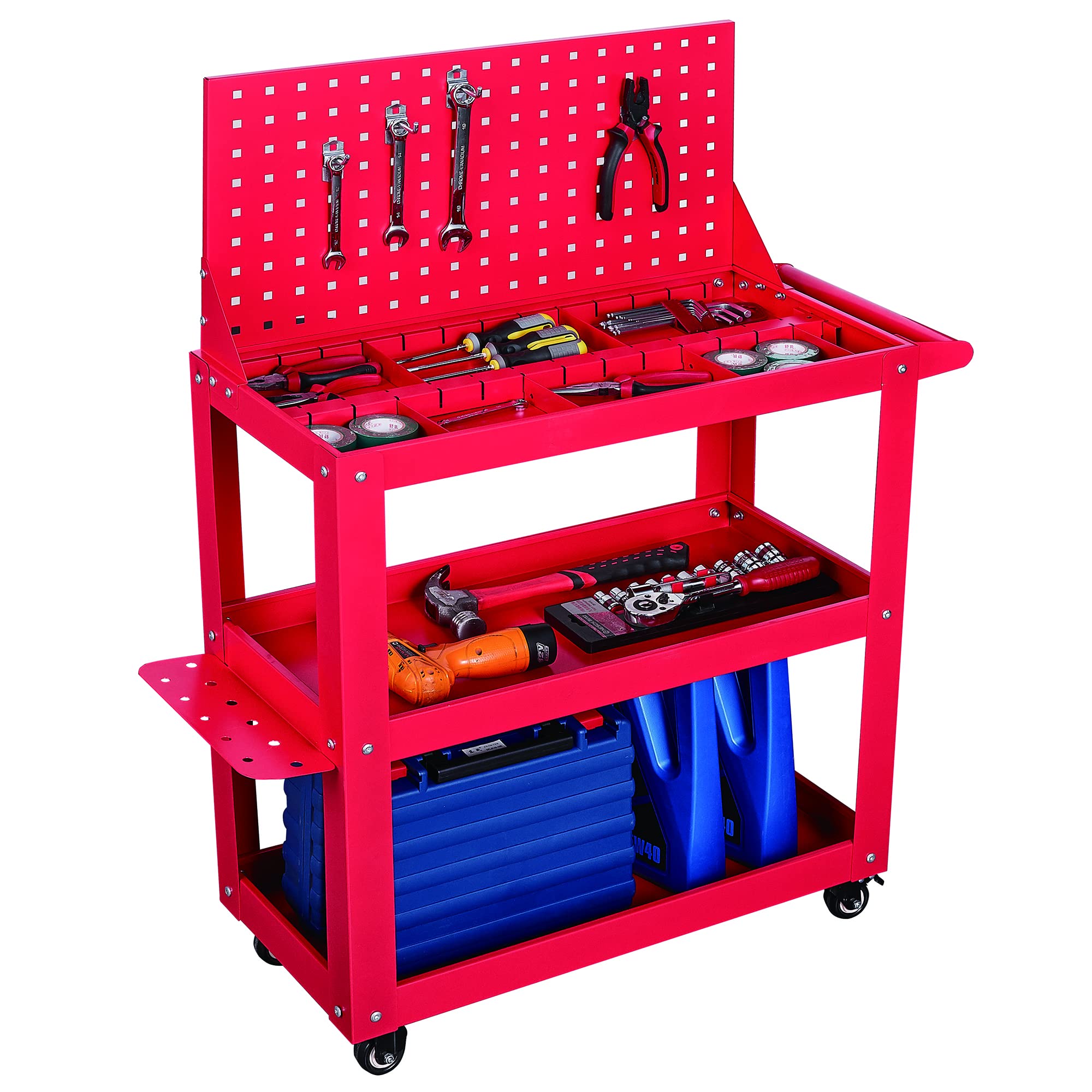 Buy STANI 3 Tier Tool Cart, 350 LBs Capacity Utility Cart with 3 Trays ...