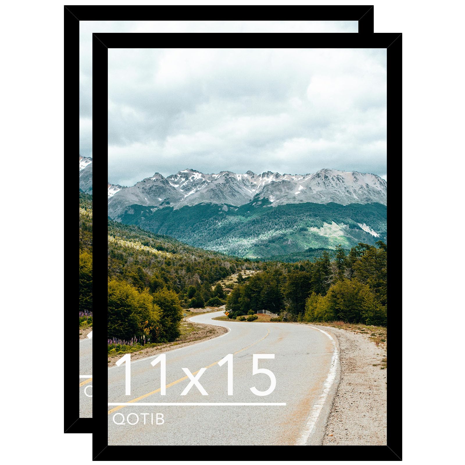 Amazon.com - QOTIB 11x15 Picture Frame Black for Wall Hanging, Wood 11 ...