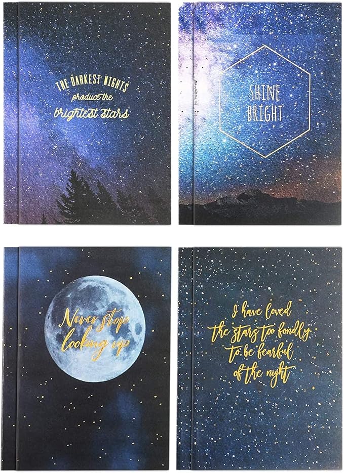 Amazon.com : Constellation Kraft Paper Notebooks, Celestial Journals (5 ...