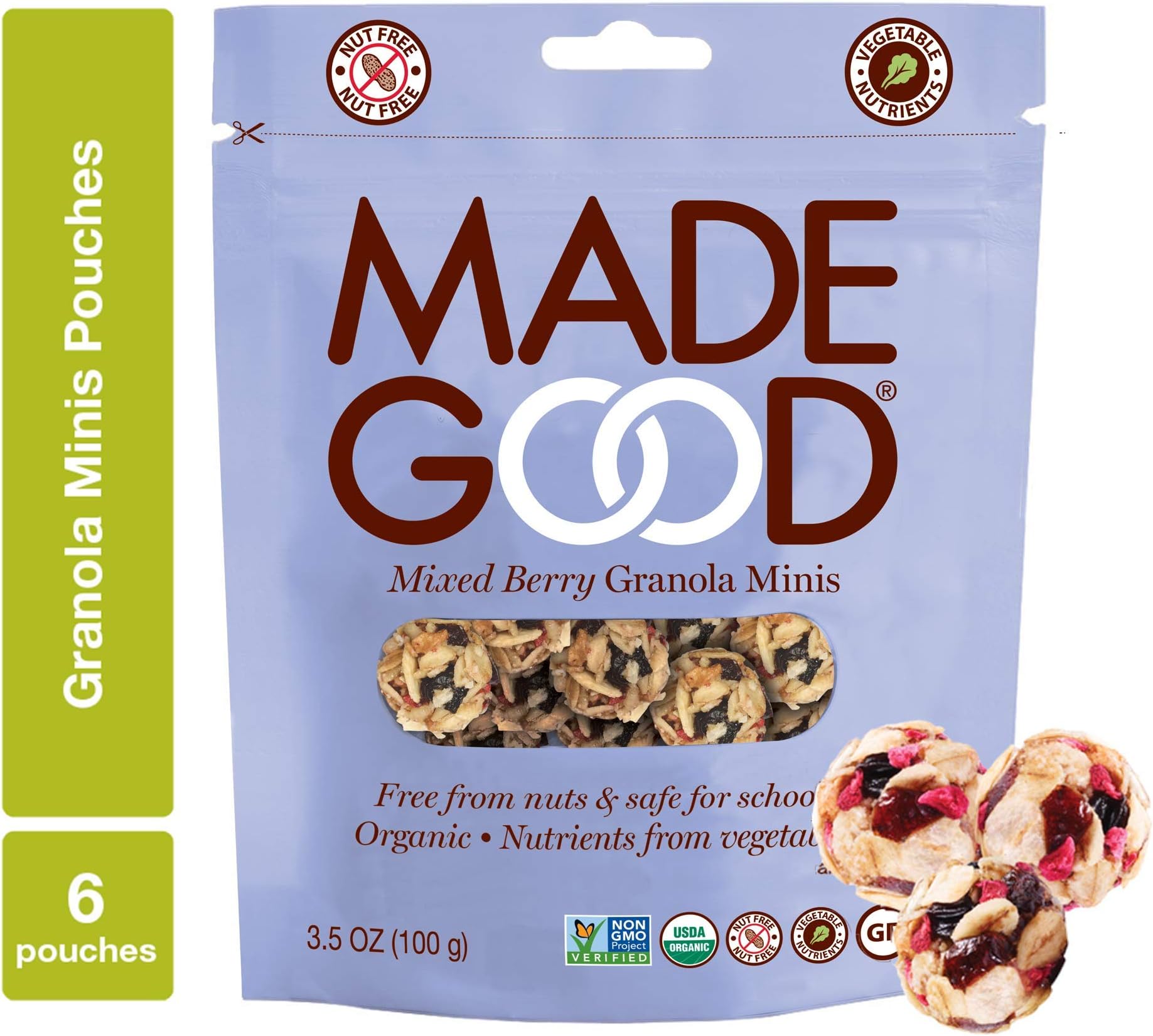 Amazon.com: MadeGood Organic Granola Minis 24-Bag Organic Snack Variety ...